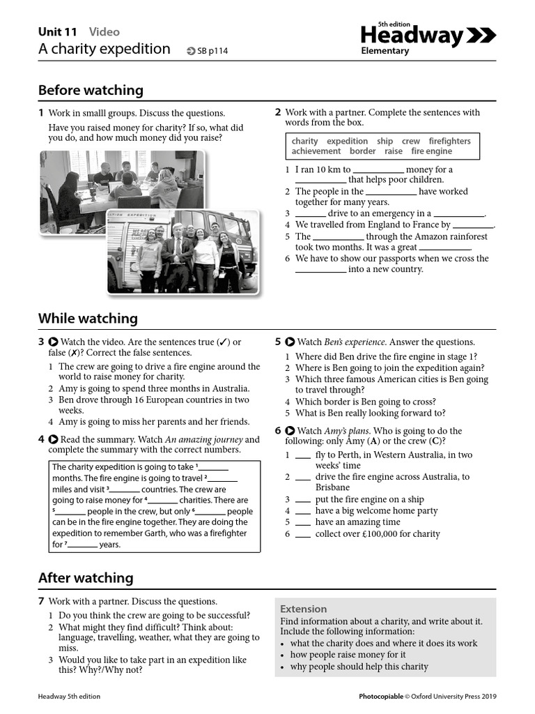 HW5e Elem VideoWorksheet U11 Web | PDF