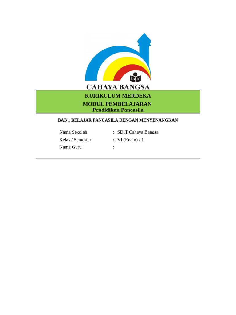 MODUL PPKN Bab 1 | PDF | Karier & Perkembangan | Sains & Matematika