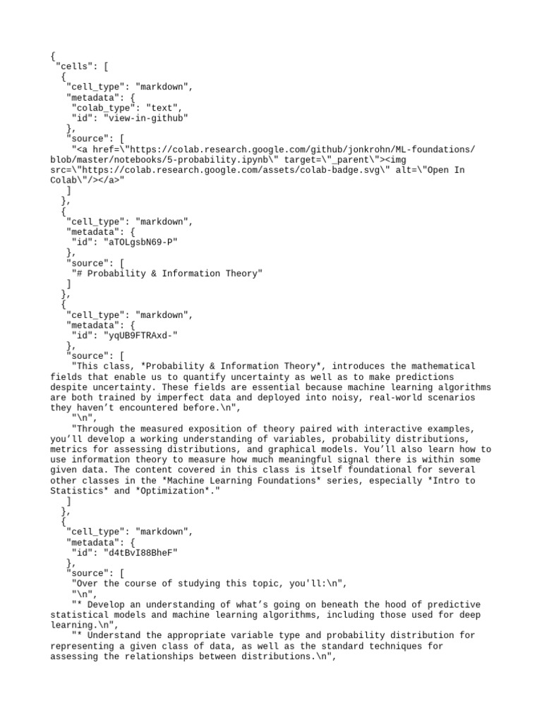 Probability for ML Learners | PDF | Quantile | Statistical Theory