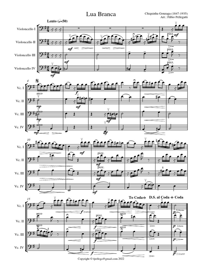Lua Branca Cellos | PDF | String Instruments | Musical Instruments