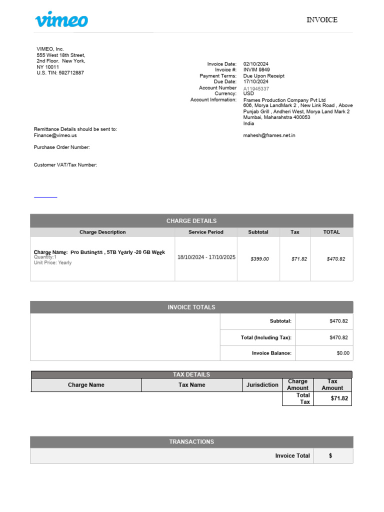 Invim 8984 | PDF | Invoice | Receipt