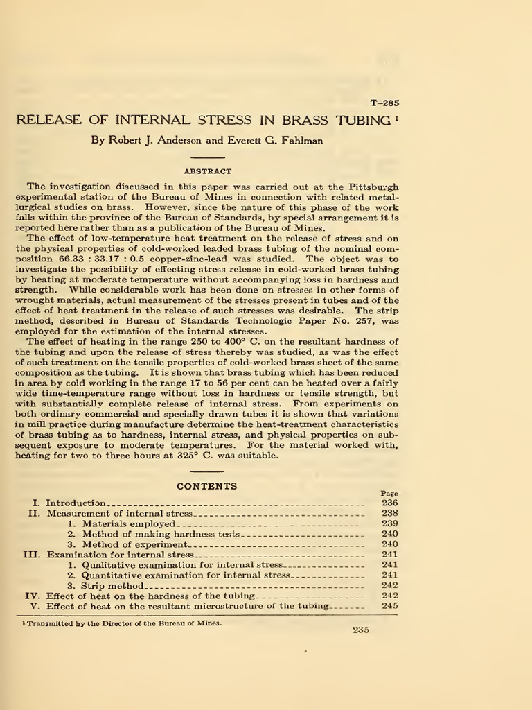 Nbs Technologic Paper T 285 | PDF | Heat Treating | Hardness