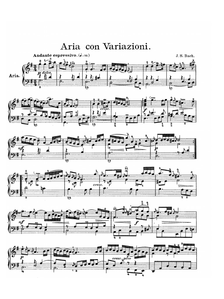 Goldberg Variations Tema | PDF