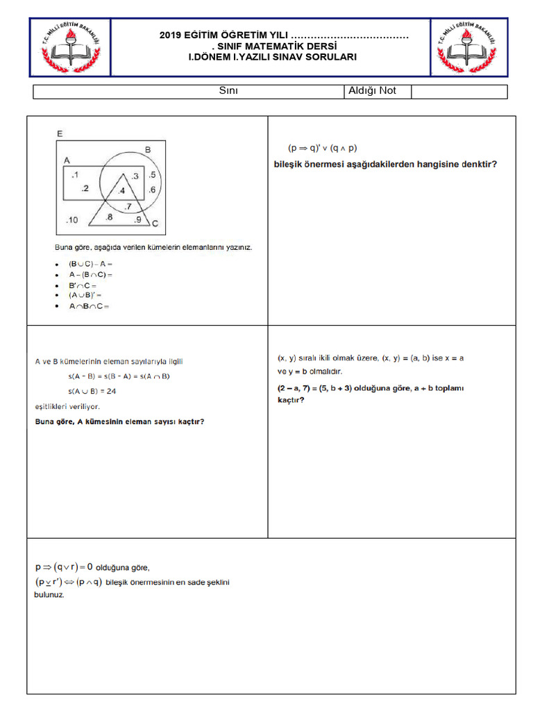 6 Sinif Matematik 1 Donem 1 Yazili Mebi Google Gemini Ai Pro