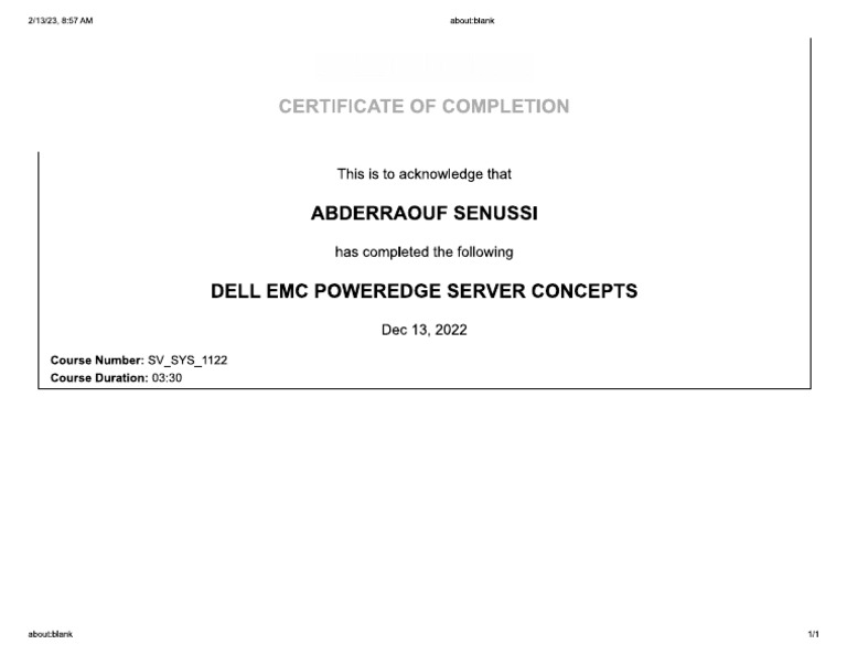 Dell EMC PowerEdge Server Certification | PDF