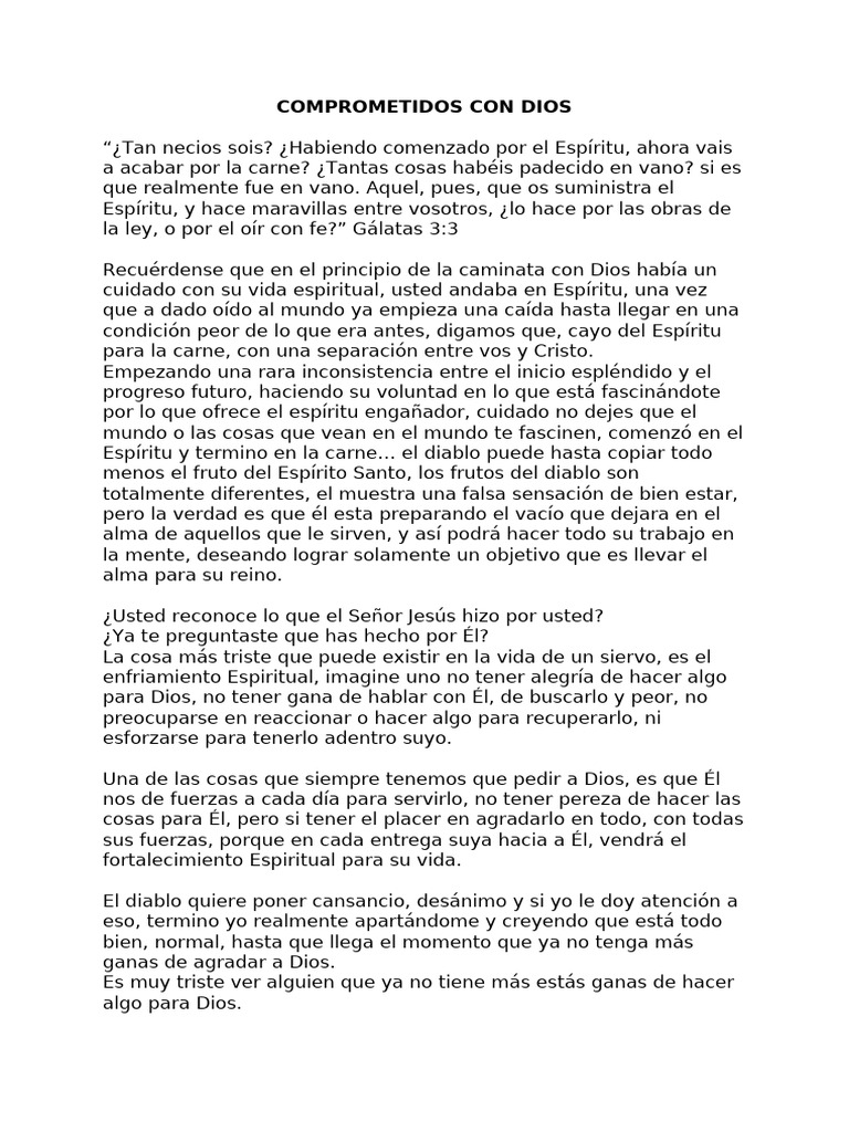 Comprometidos Con Dios | PDF | Dios | Alma