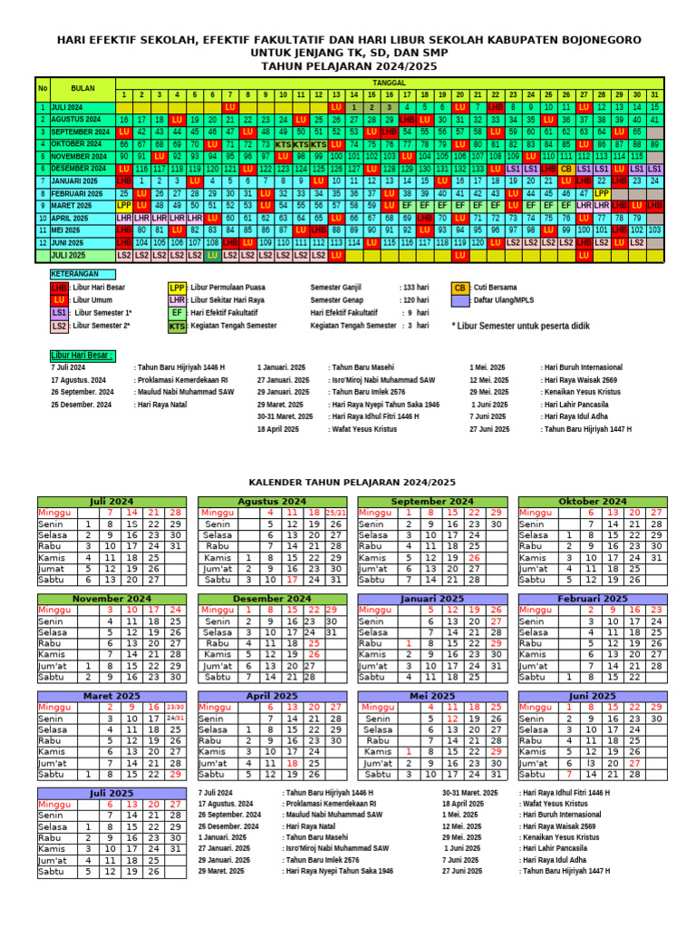 KALENDER PENDIDIKAN 2024-2025 | PDF