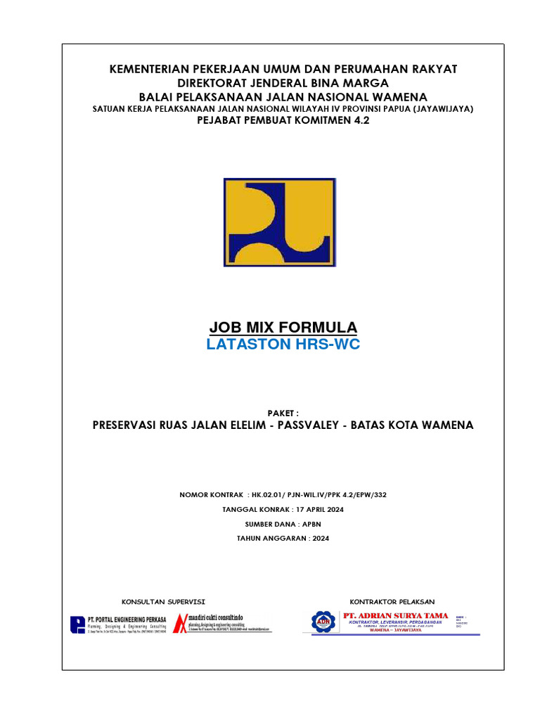 Job MIx Formula HRS WC PT Adrian Surya T | PDF