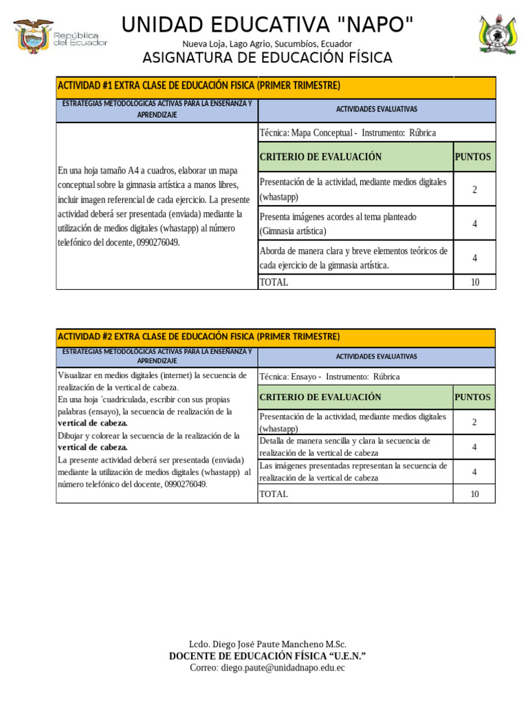 Actividades Extracurriculares Eeff 2023-2024 1t | PDF | Evaluación | Enseñando