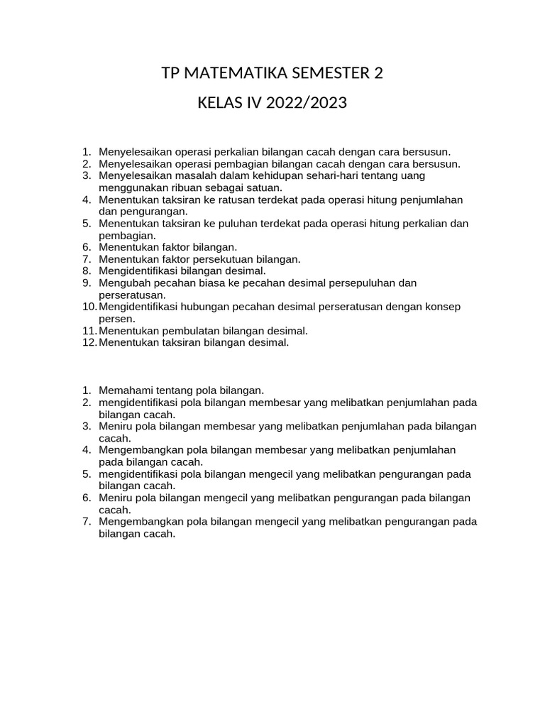TP Matematika Semester 2 | PDF | Metode & Bahan Ajar