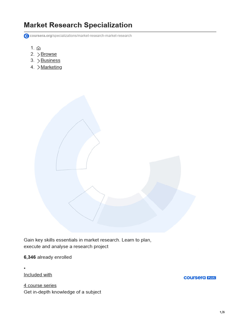 Market Research Specialization | PDF | Marketing Research | Methodology