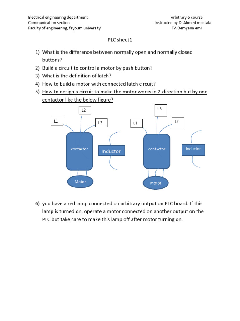 PLC Sheet - 1 | PDF
