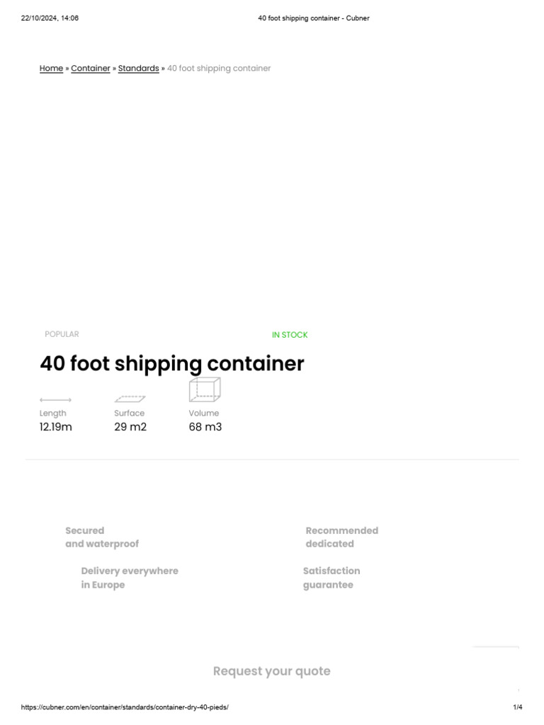 40 Foot Shipping Container - Cubner | PDF
