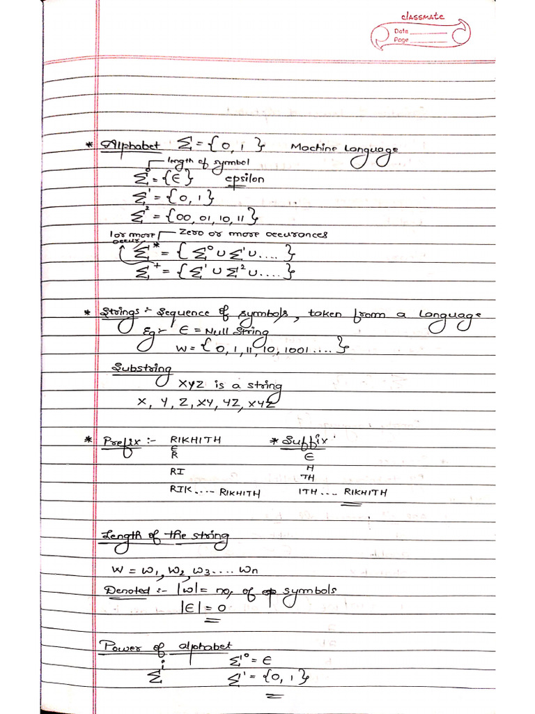 Toc Notes Module 1 | PDF
