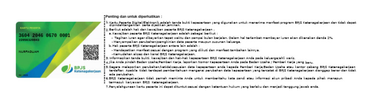 Kartu KPJ Dinamika | PDF