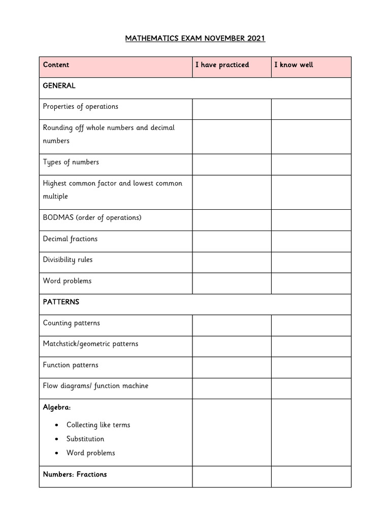 Grade 6 - Maths November Exam Revision 2 | PDF | Litre | Numbers