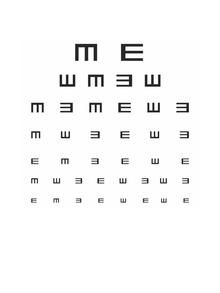 Printable Tumbling e Eye Chart | PDF