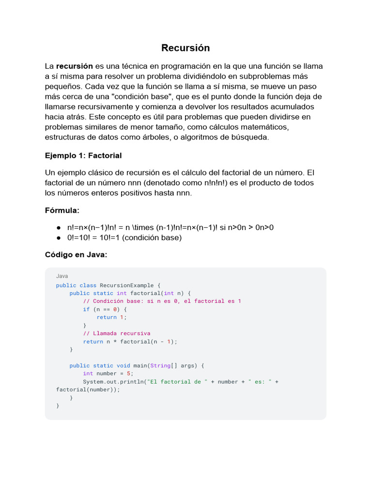 Recursión - Algoritmos y Patrones de Diseño | PDF | Recursividad | Ingeniería de software