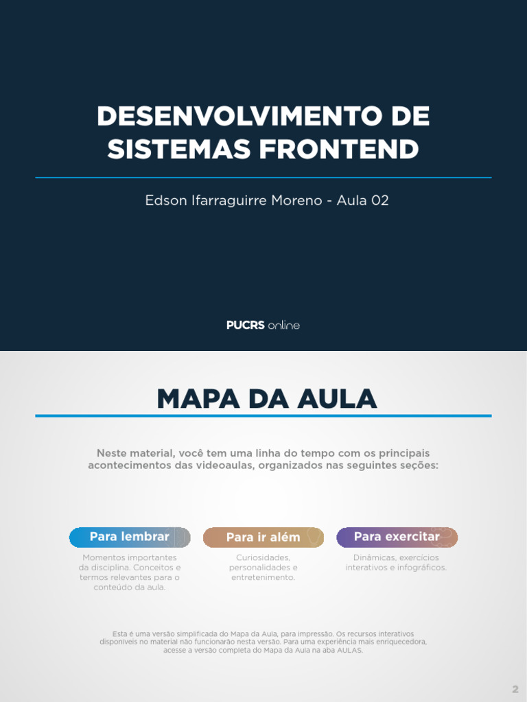 Mapa da Aula 2 (PDF) | PDF | Rede mundial de computadores | Internet e Web