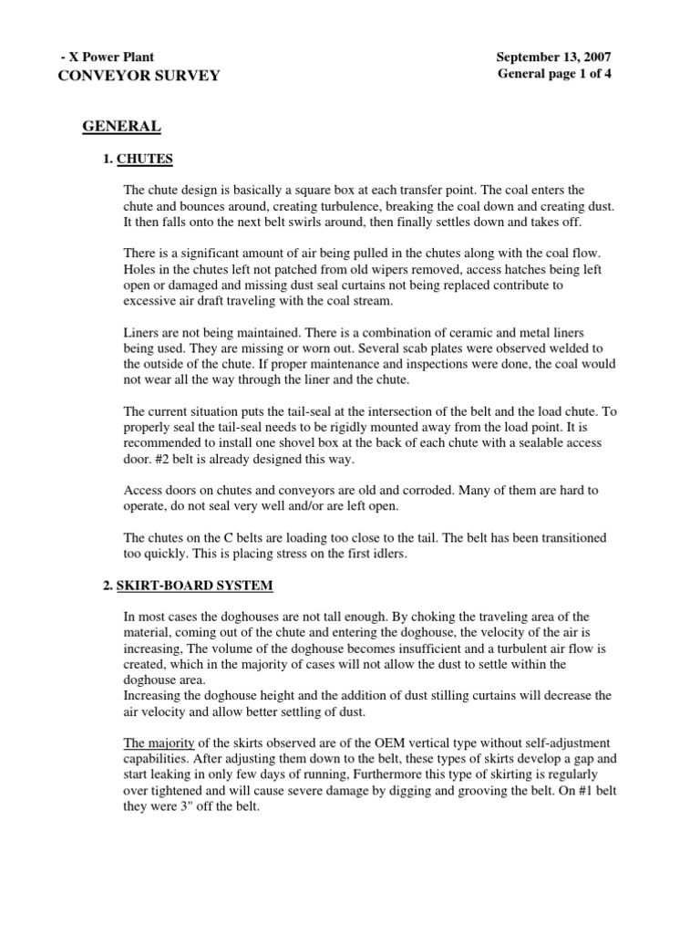 Conveyor Survey | PDF | Belt (Mechanical) | Mechanical Engineering