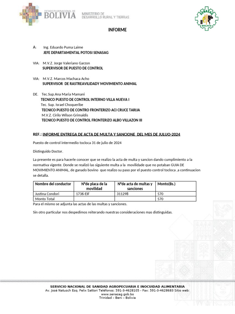 Informe de Multas 2024 Mayo | PDF
