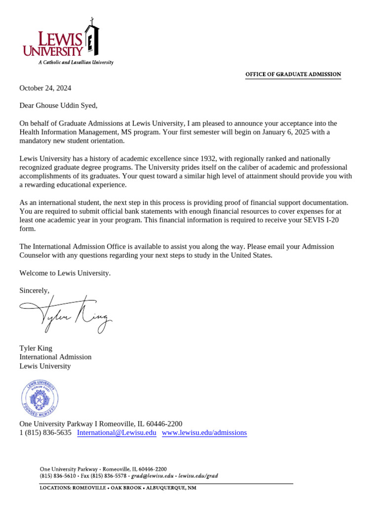 Syed Ghouse Letter | PDF