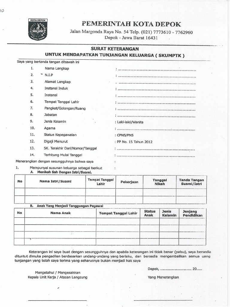 Form Kosong SKUMPTK | PDF