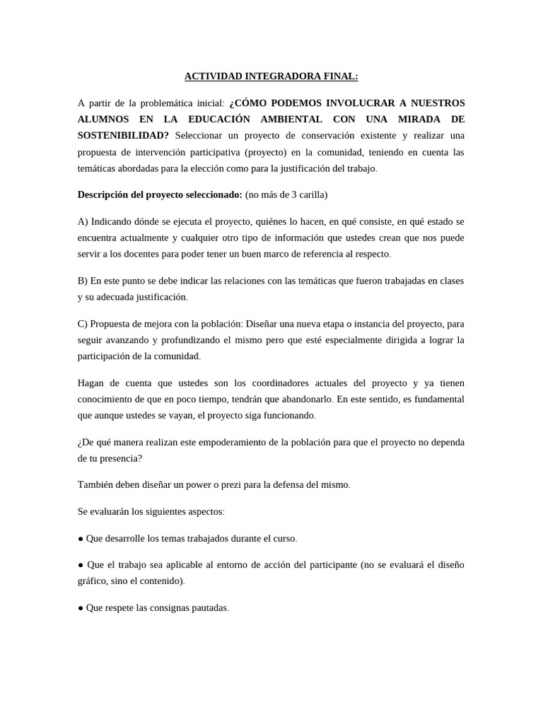 Actividad Integradora Final | PDF | Alimentos | Sustentabilidad