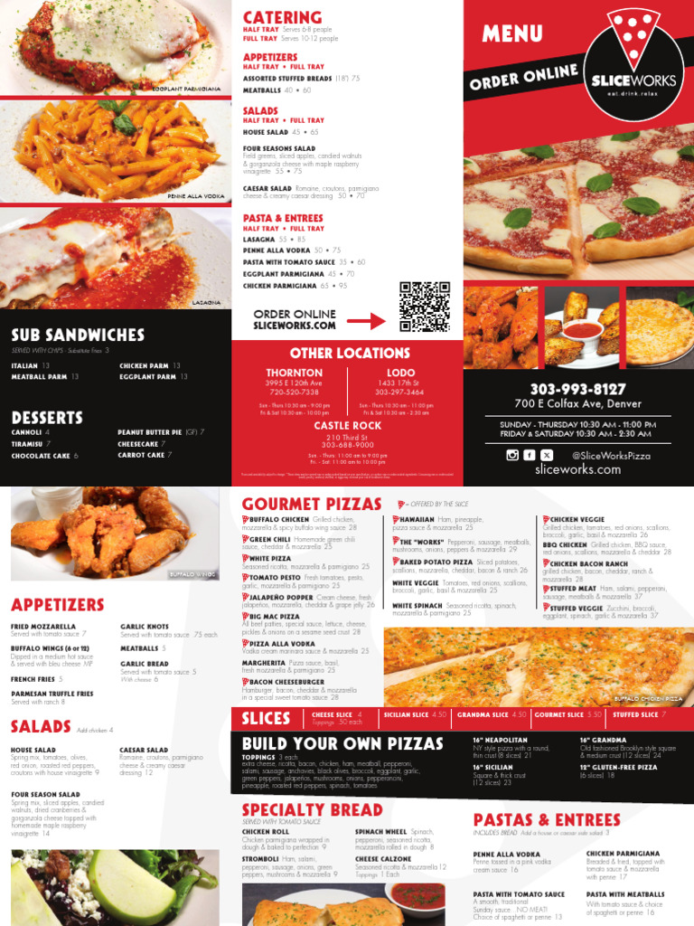 SliceWorks_Colfax-ToGo-Menu_June-2024-1 | PDF | Pizza | Salad