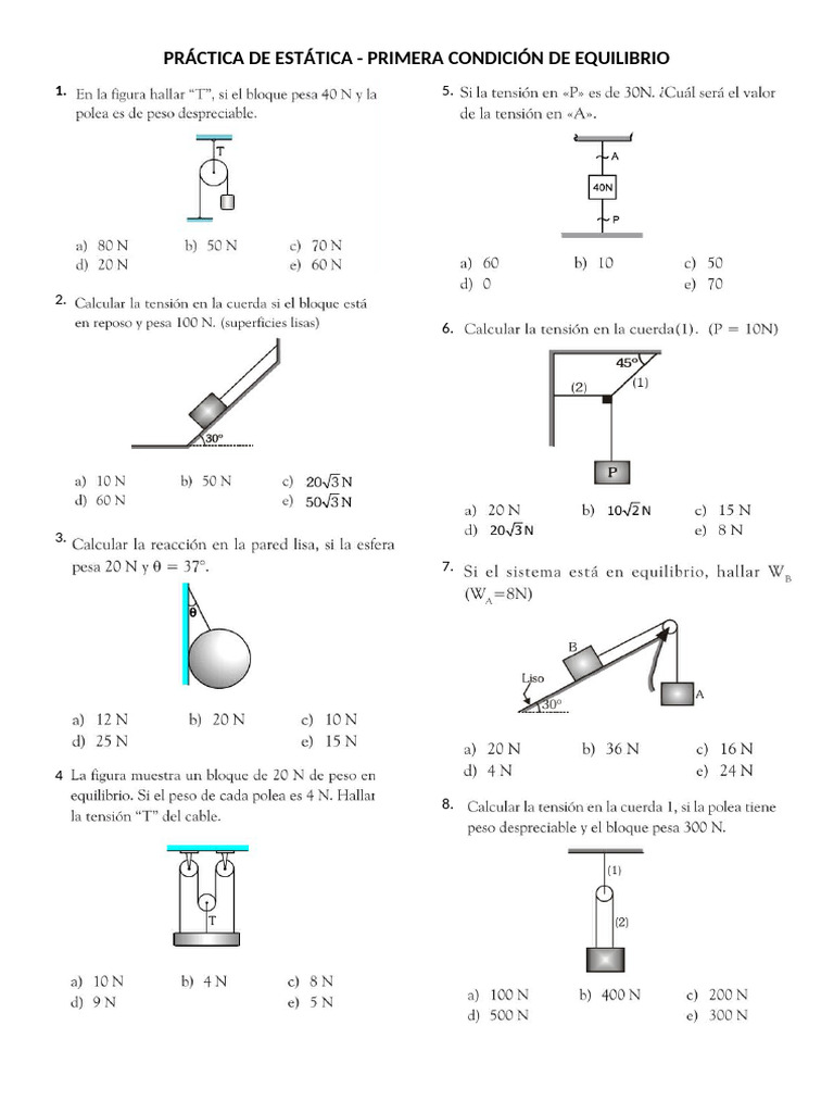 Práctica de Estática | PDF