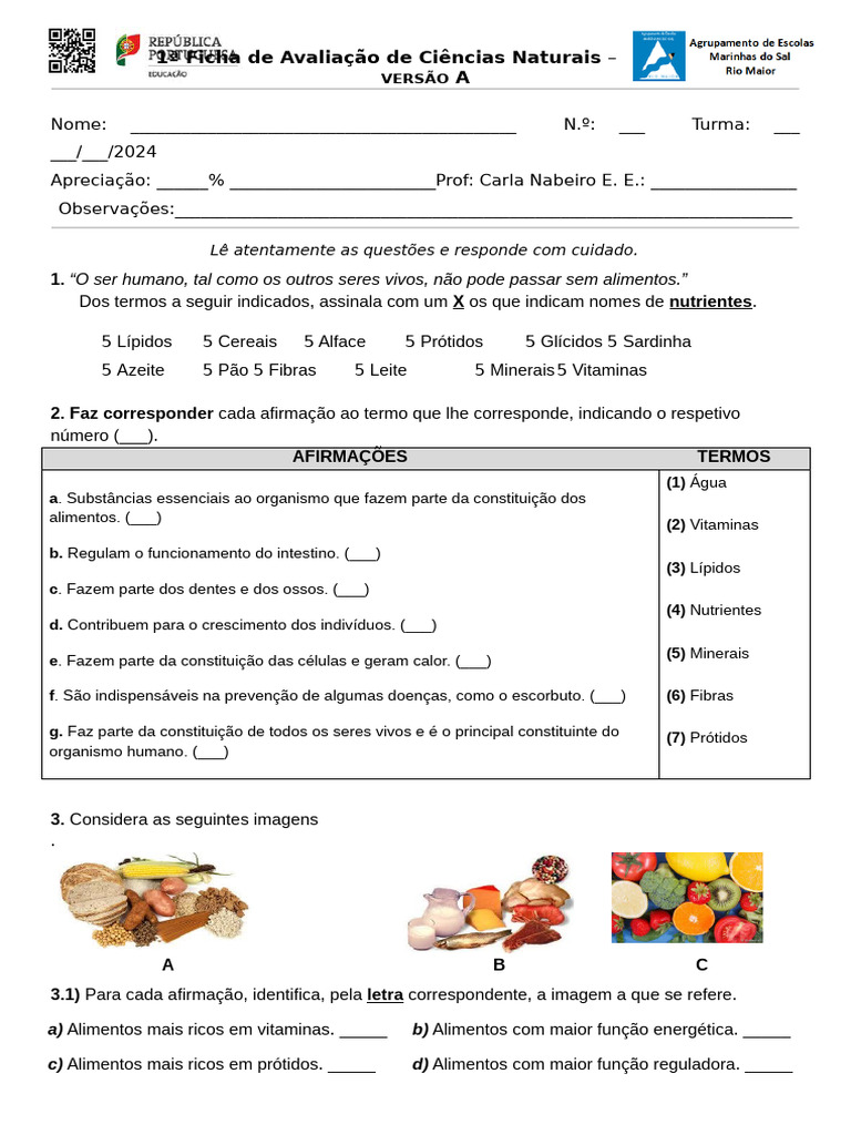 FA1 CN6 Out | PDF | Vitamina | Alimentos