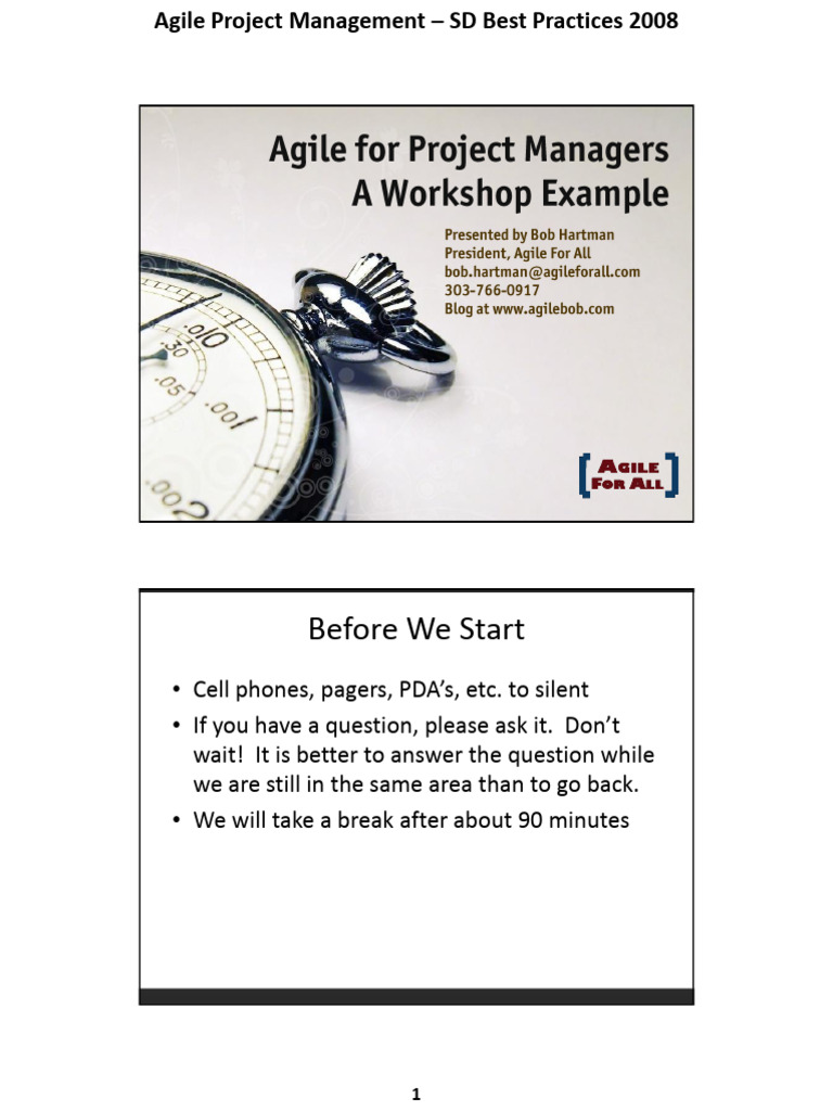 Agile Project Management - SD Best Practices 2008 | PDF | Agile ...