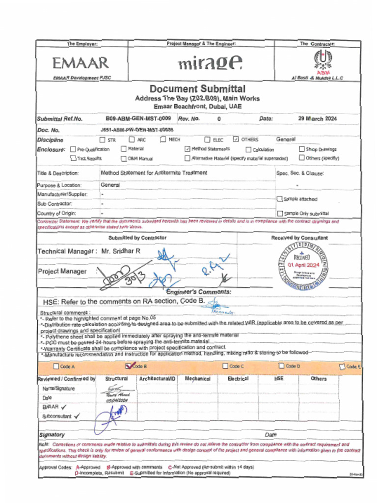 B09-ABM-GEN-MST-0009 Rev.00 - Method Statement For Antitermite ...