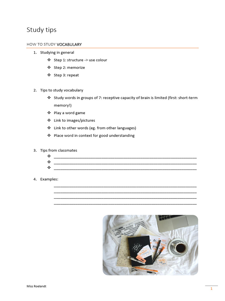 Study tips - How to study | PDF | Vocabulary | Applied Linguistics