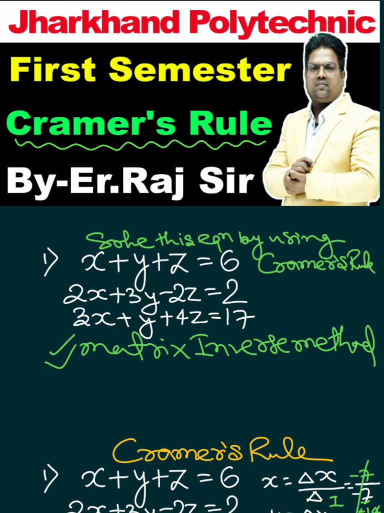 Cramers Rule, Lecture1 | PDF