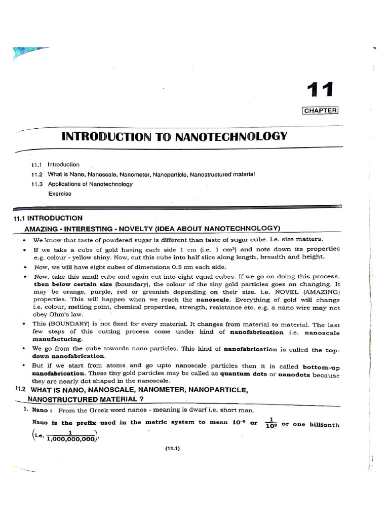 CH-11 Introduction To Nanotechnology | PDF