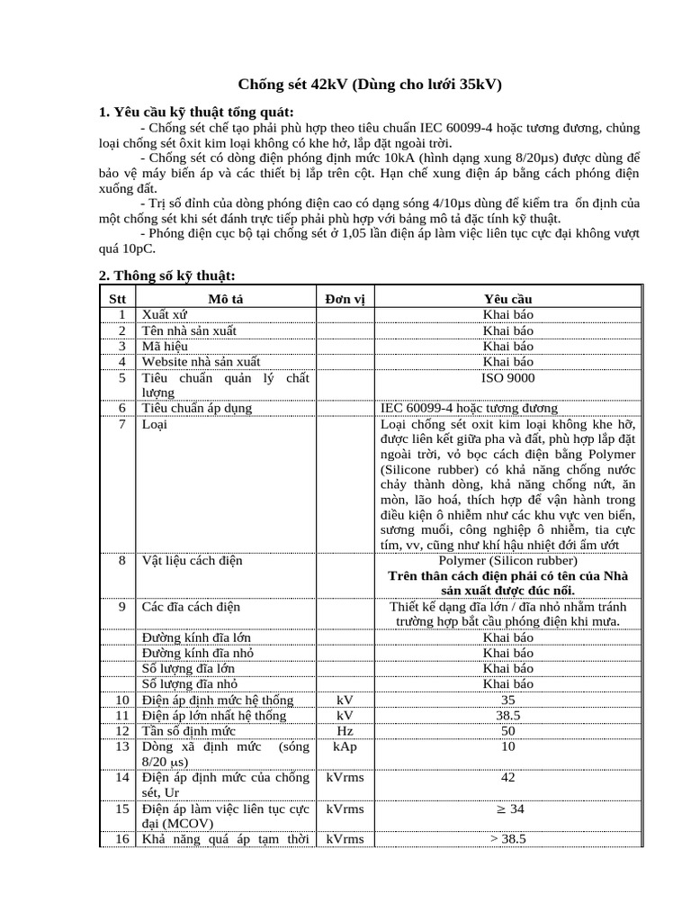 Chống sét 42kV | PDF