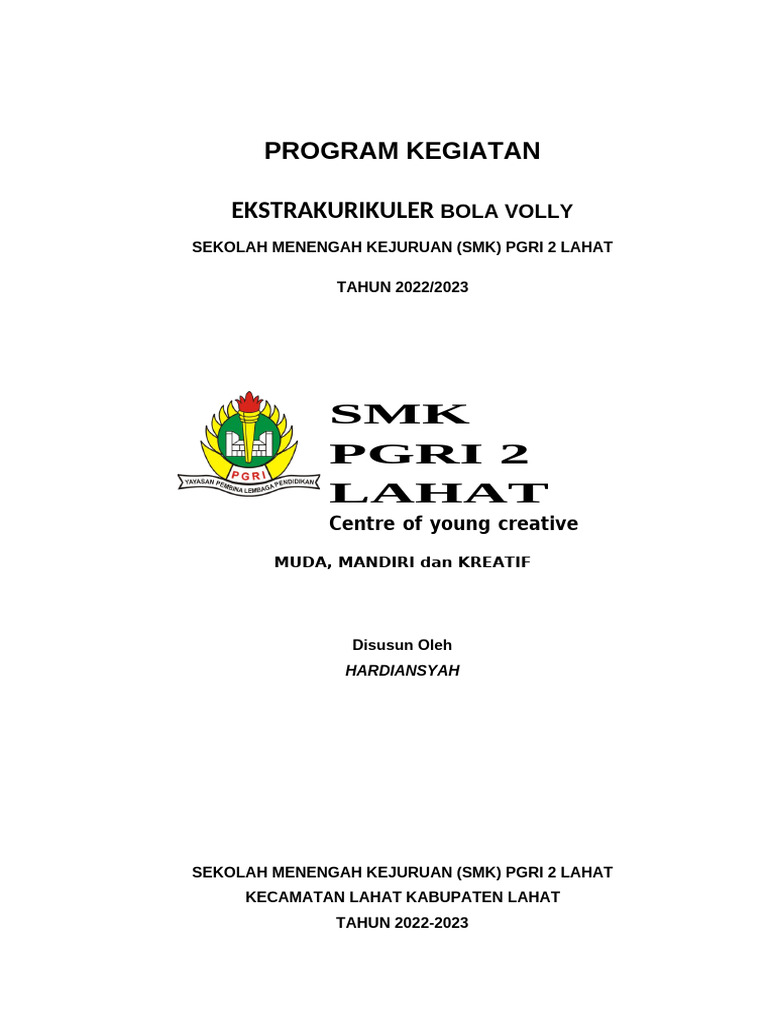 Program Ekskul - Bola Voli - SMK Pgri 2 Lahat | PDF | Karier & Perkembangan