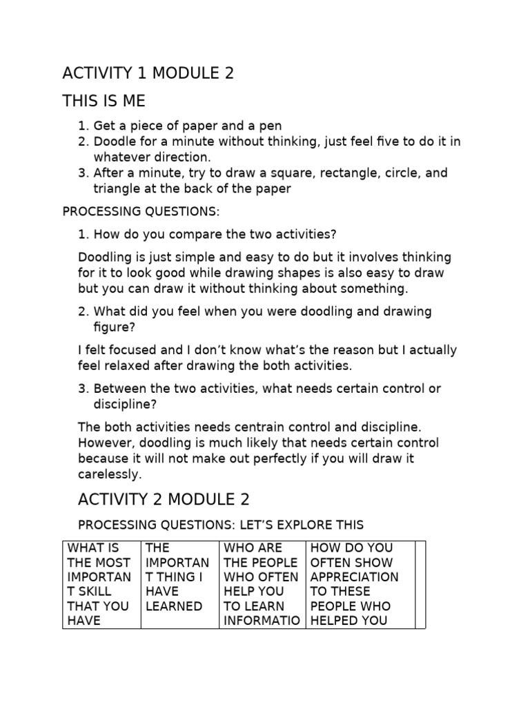 Activity 1 Module 2 | PDF | Disciplines | Behavior Modification