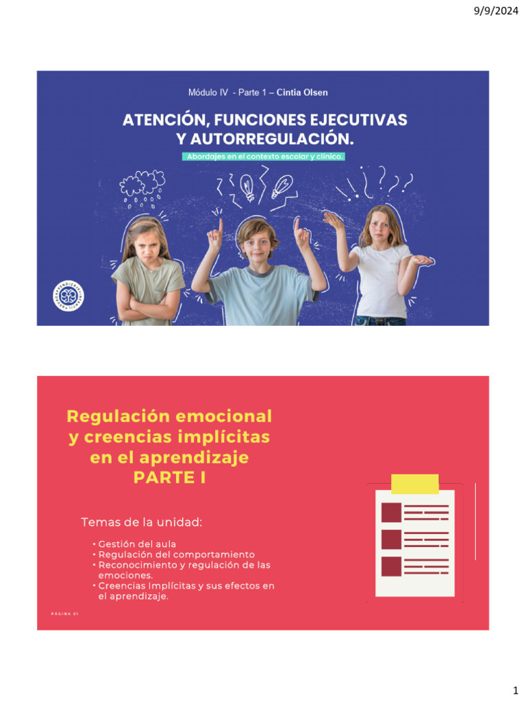 Presentacion - Atencion Funciones Ejecutivas y Autorregulacion - Modulo ...