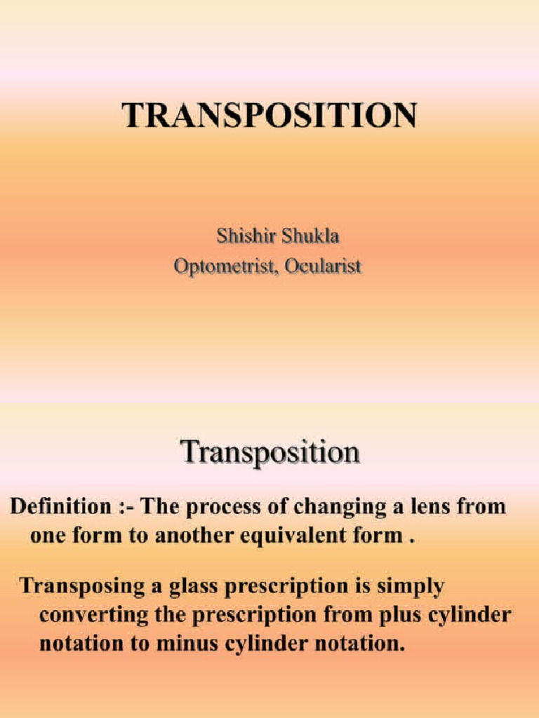 Transposition .. | PDF