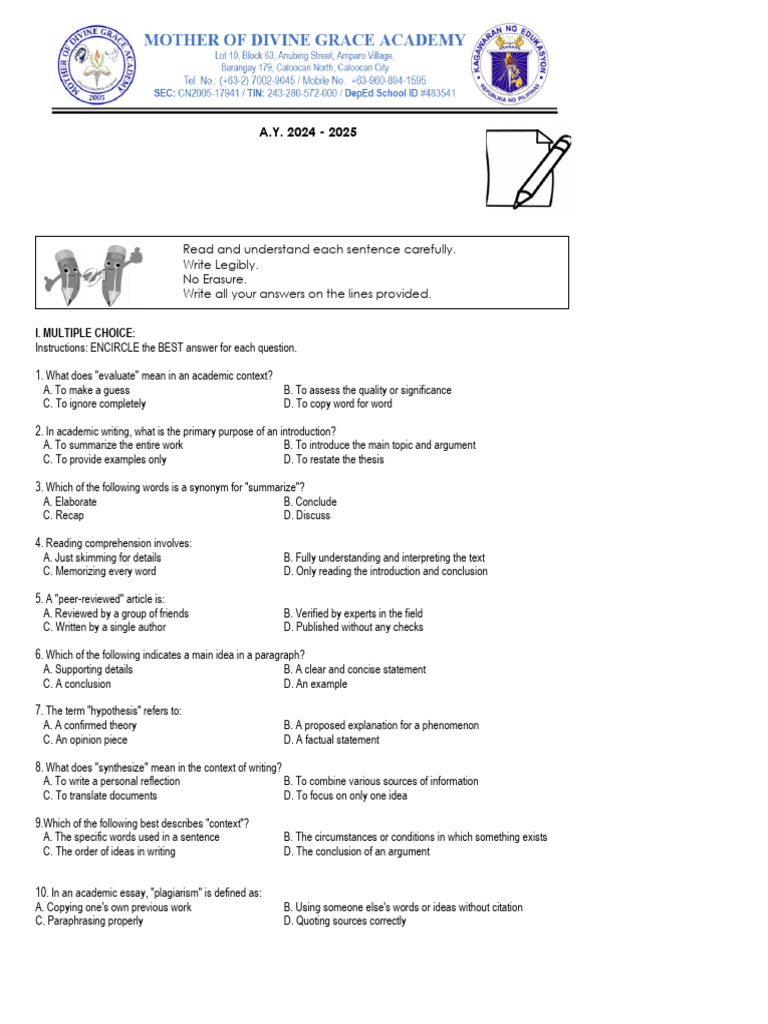 EAPP EXAMINATION | PDF | Essays | Citation