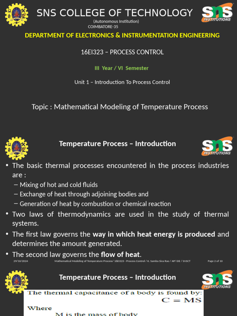 Mathematical Modeling of Temperature Process | PDF | Temperature | Heat