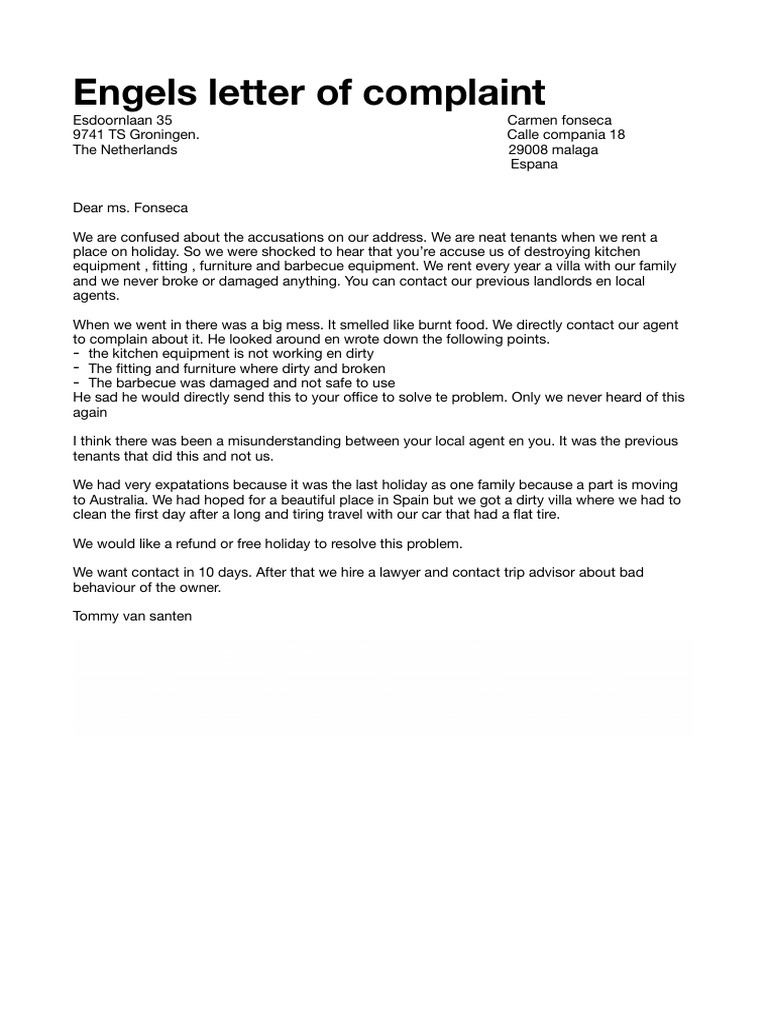 Engels Letter of Complaint | PDF