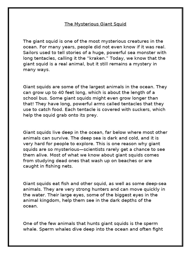 The Mysterious Giant Squid | PDF