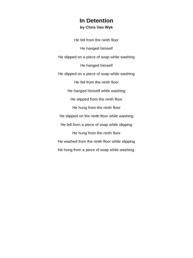 Detention and Despair in Verse | PDF