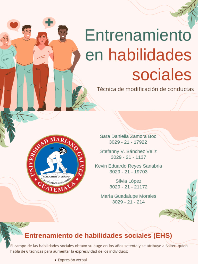 Entrenamiento en Habilidades Sociales | PDF | Comportamiento | Psicoterapia