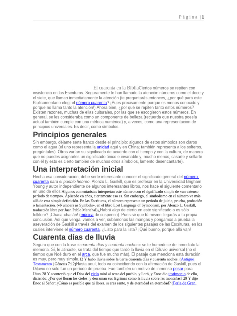 Significado del Número 40 en la Biblia | PDF | Moisés | Libro del éxodo