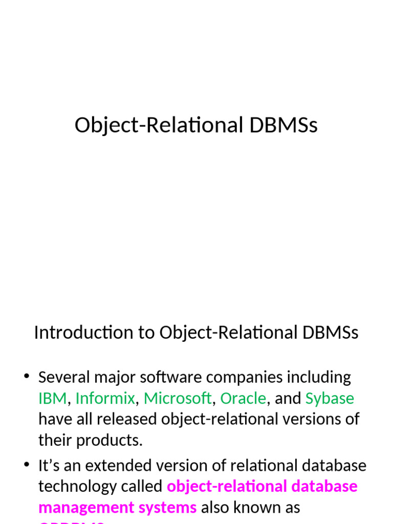 Chapter 4 Object Relational Dbmss Pdf Databases Relational Database 4386