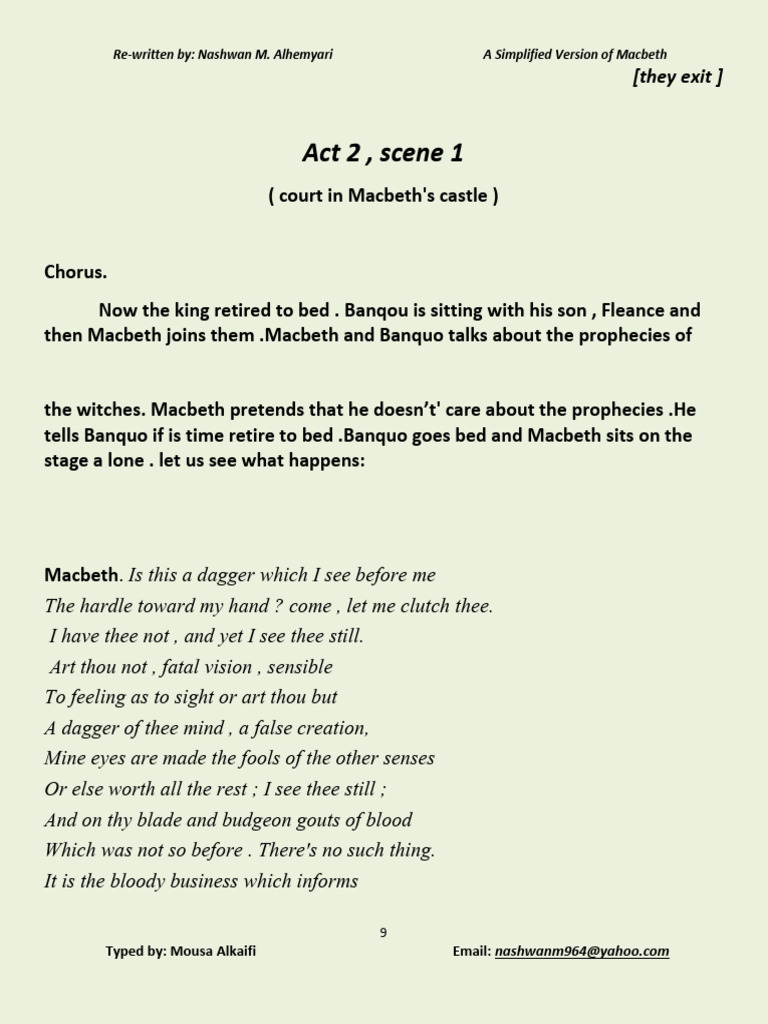 A Simplified and Concise Version of Shak-Pages | PDF | Macbeth ...